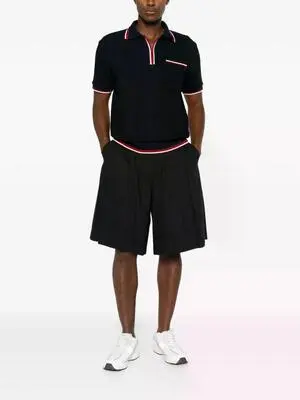 Mackage Estaban Striped-trim Zip-neck Polo Shirt
