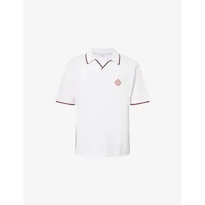 BELIER Brazil Football Crochet-knit Cotton Polo Top - White/navy