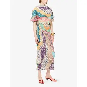 NEVER FULLY DRESSED Pleated Midi Dress