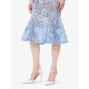NADINE MERABI Juliette High-neck Lace Midi Dress