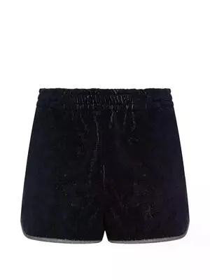 Versace Logo-embroidered Terry Shorts - Blue