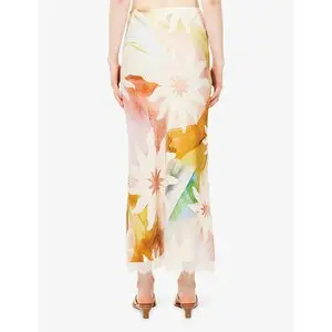 NEVER FULLY DRESSED Soleil Dorris Printed Woven Midi Skirt