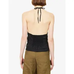 DEIJI STUDIOS Halterneck Sleeveless Linen Top