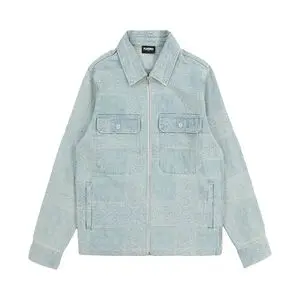 PLEASURES Denim Work Jacket With Paisley Print