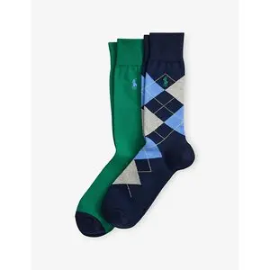 Polo Ralph Lauren Pack Of Two Crew Socks - Navy/green