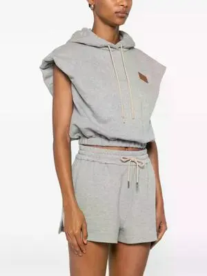 Fendi Logo Patch Sleeveless Hoodie