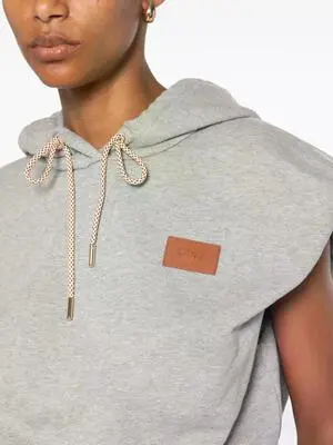 Fendi Logo Patch Sleeveless Hoodie