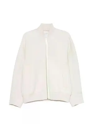 Sportmax Ribbed-trim Zip-up Jacket - Neutrals