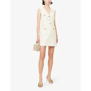 SELF-PORTRAIT Sleeveless Bouclé Woven Mini Dress