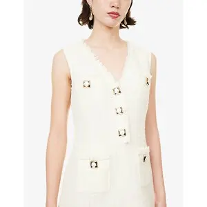 SELF-PORTRAIT Sleeveless Bouclé Woven Mini Dress