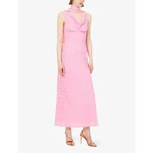 NEVER FULLY DRESSED Sophie Draped Woven Maxi Dress