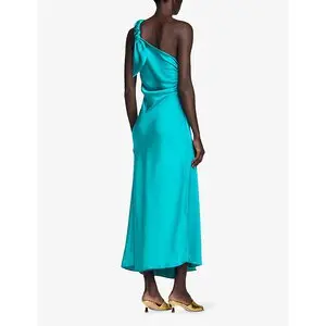 Sandro One-shoulder Sleeveless Satin Maxi Dress