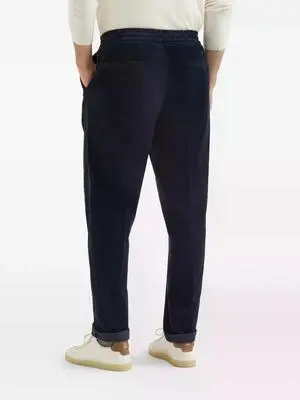 Brunello Cucinelli Garment-dyed Corduroy Trousers With Drawstring Waist - Blue