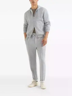 Brunello Cucinelli Denim-effect Ribbed-cotton-jersey Crew-neck T-shirt