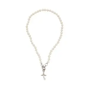 VIVIENNE WESTWOOD Pearl Necklace With Orb Pendant - Silver