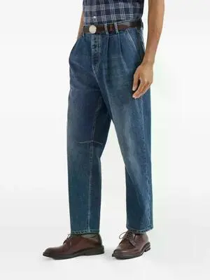 Brunello Cucinelli Comfort Cotton Denim Double Pleat Trousers - Blue