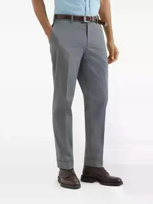 Brunello Cucinelli Garment-dyed Comfort Cotton Gabardine Trousers - Grey