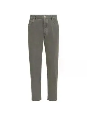 Brunello Cucinelli Iconic Fit Five-pocket Garment-dyed Denim Trousers - Grey