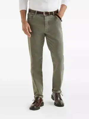 Brunello Cucinelli Traditional Fit Five-pocket Denim Trousers - Green