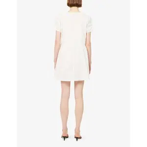 DEIJI STUDIOS Short Sleeve V-neck Cotton Mini Dress