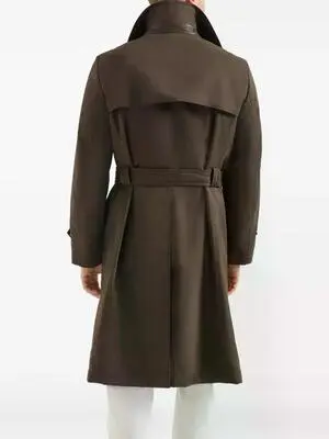 Brunello Cucinelli Water-resistant Microfiber Trench With Nappa Leather Inserts