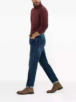 Brunello Cucinelli Comfort Cotton Denim Leisure-fit Five-pocket Trousers - Blue