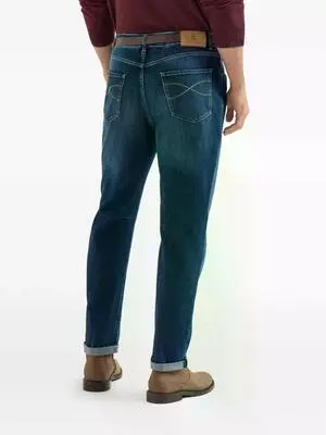 Brunello Cucinelli Comfort Cotton Denim Leisure-fit Five-pocket Trousers - Blue
