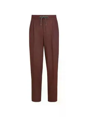 Brunello Cucinelli Virgin Wool And Cashmere Flannel Trousers - Red
