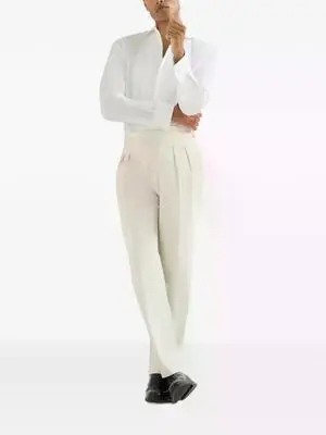Brunello Cucinelli Sea Island Cotton Narrow-wale Corduroy Tuxedo Trousers - Neutrals