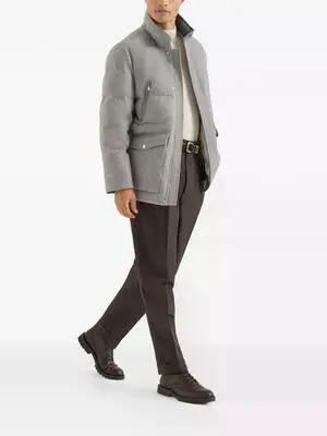 Brunello Cucinelli Padded Hooded Coat - Grey