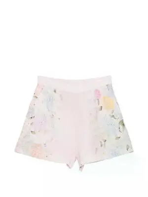 MC2 SAINT BARTH Floral Print Linen Shorts