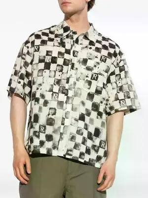 REPRESENT Checkerboard-print Short-sleeve Shirt