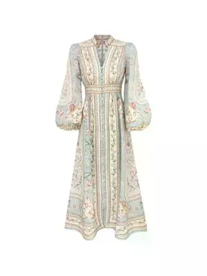 Zimmermann Roselight Floral-print Linen Dress