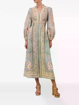 Zimmermann Roselight Floral-print Linen Dress