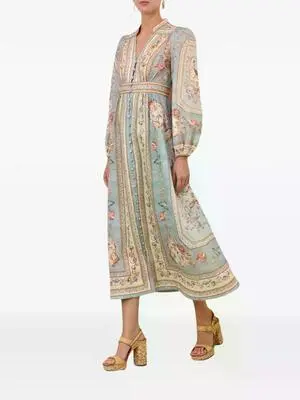 Zimmermann Roselight Floral-print Linen Dress