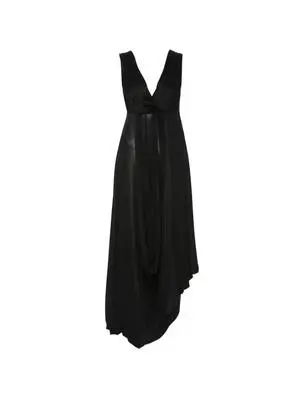 ANTONIO MARRAS VINTAGE Floral-jacquard Draped Dress - Black