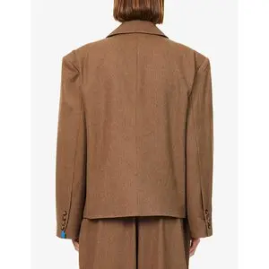 ATELIER NINETY FIVE Oversized Notch-lapel Woven Blazer