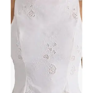House Of Cb Nolia Bow-back Broderie Cotton Top
