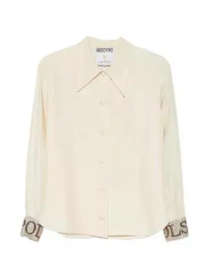 Moschino Embellished Cuff Shirt - Neutrals