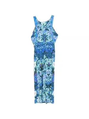 Roberto Cavalli 2000s Floral Maxi Dress - Blue