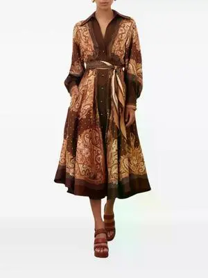 Zimmermann Paisley Print Silk Shirt Dress