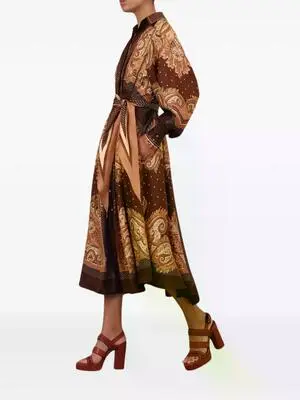 Zimmermann Paisley Print Silk Shirt Dress