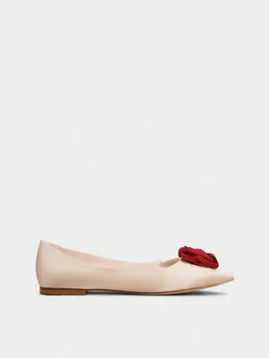ROGER VIVIER Roger Vivier Rose Vivier Ballerinas In Satin Nude