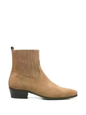 CENERE GB Stitched Detail Suede Chelsea Boots - Brown