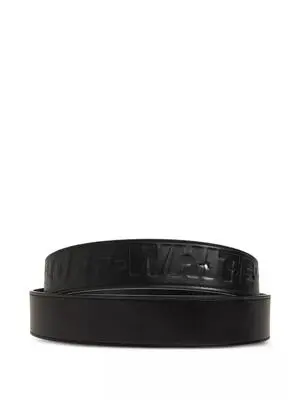 Off-White Embossed Buckle Leather Belt