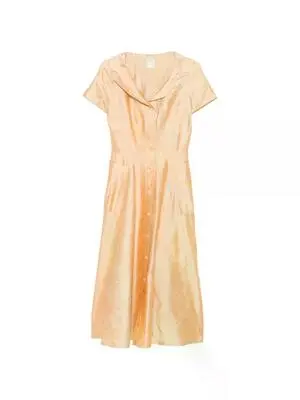Gianfranco Ferre Silk Midi Dress - Orange