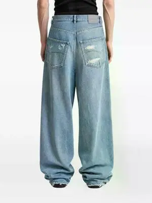 Balenciaga Distressed Wide-leg Jeans
