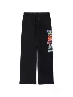 Balenciaga Bumper Stickers Baggy Sweatpants - Black