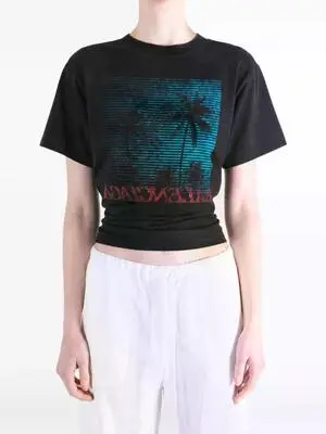 Balenciaga Graphic Print Cropped T-shirt