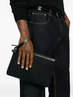 TOM FORD Logo-embossed Wrist-strap Clutch Bag - Blue
